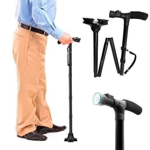 Portable Folding Walking Stick with Led Light - Trendz Mart